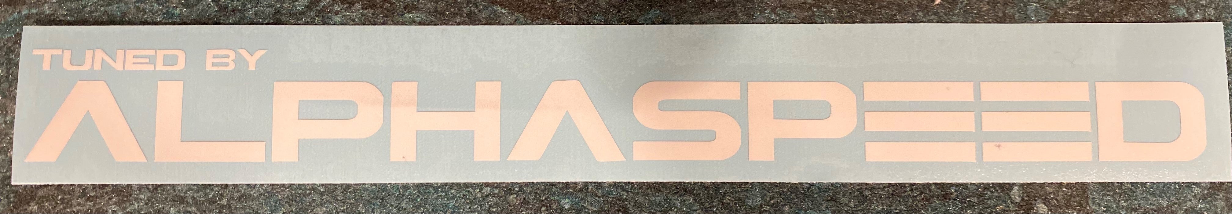 Tuned by AlphaSpeed Sticker (white) – AlphaGen Performance and Apparel